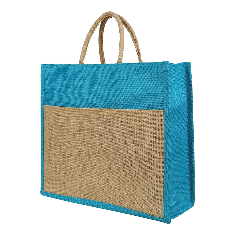 Double R Bags Large Eco Jute Shopping Bag with Zipper and Reinforced ...