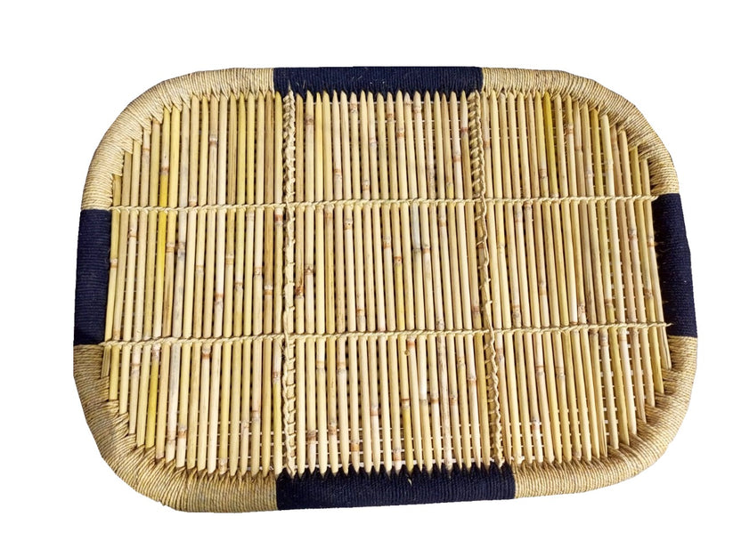 Handmakers | Natural Handmade Bamboo ( Sarkanda ) Black and Beige Tea Table